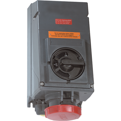 Stahl 270900 Socket 5-P 63 A 200/346-240/415VAC Wall Mount IP66