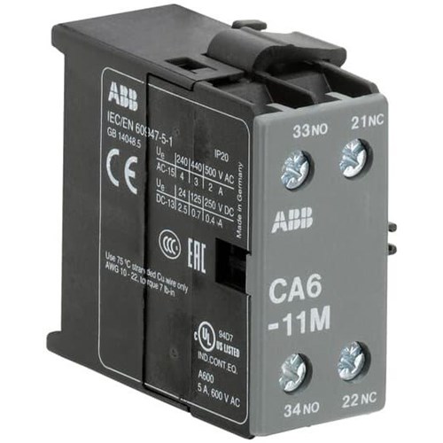 ABB CA6-11M AUXILIARY CONTACT CA611M - Contactors