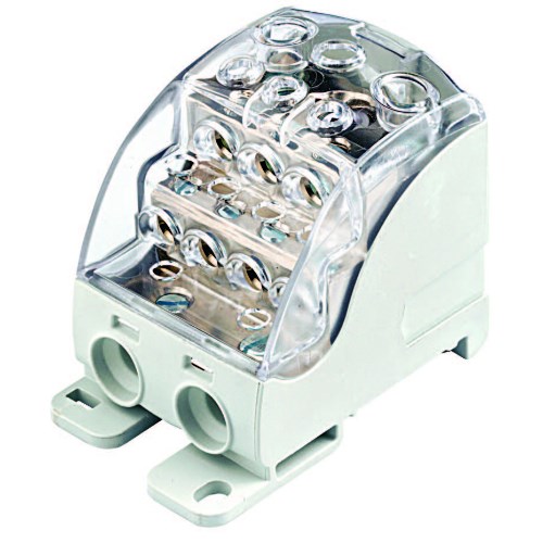 Connectwell DB120 COMPACT DISTRIBUTION BLOCK 125A 10 HOLES GREY COVER ...