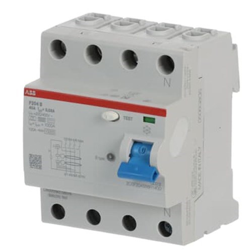 ABB F204B40/0.03 Residual Current Circuit Breaker 4-P 40A 10 kA 30mA Type B - Residual Current ...
