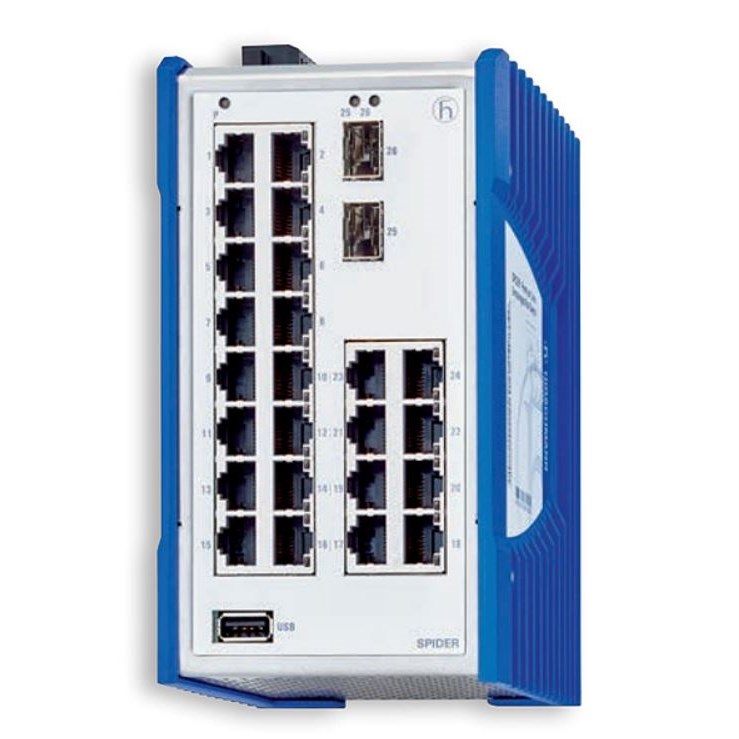 Hirschmann 942 141-038 Unmanaged DIN Rail Mount Switch 24 x 10/100 Base ...