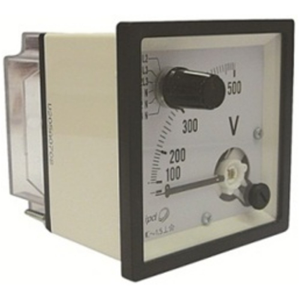 EC72FN111+N500V - VOLTMETER WITH SELECTOR SWITCH 0-500V. 72X72MM MOQ ...