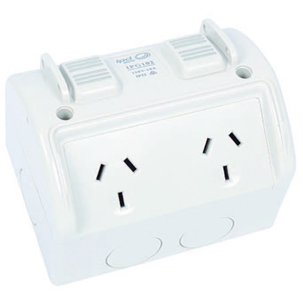 IPD IPG102 IPG SWITCHED SOCKET OUTLET 10A DOUBLE, IP53 - Outdoor ...