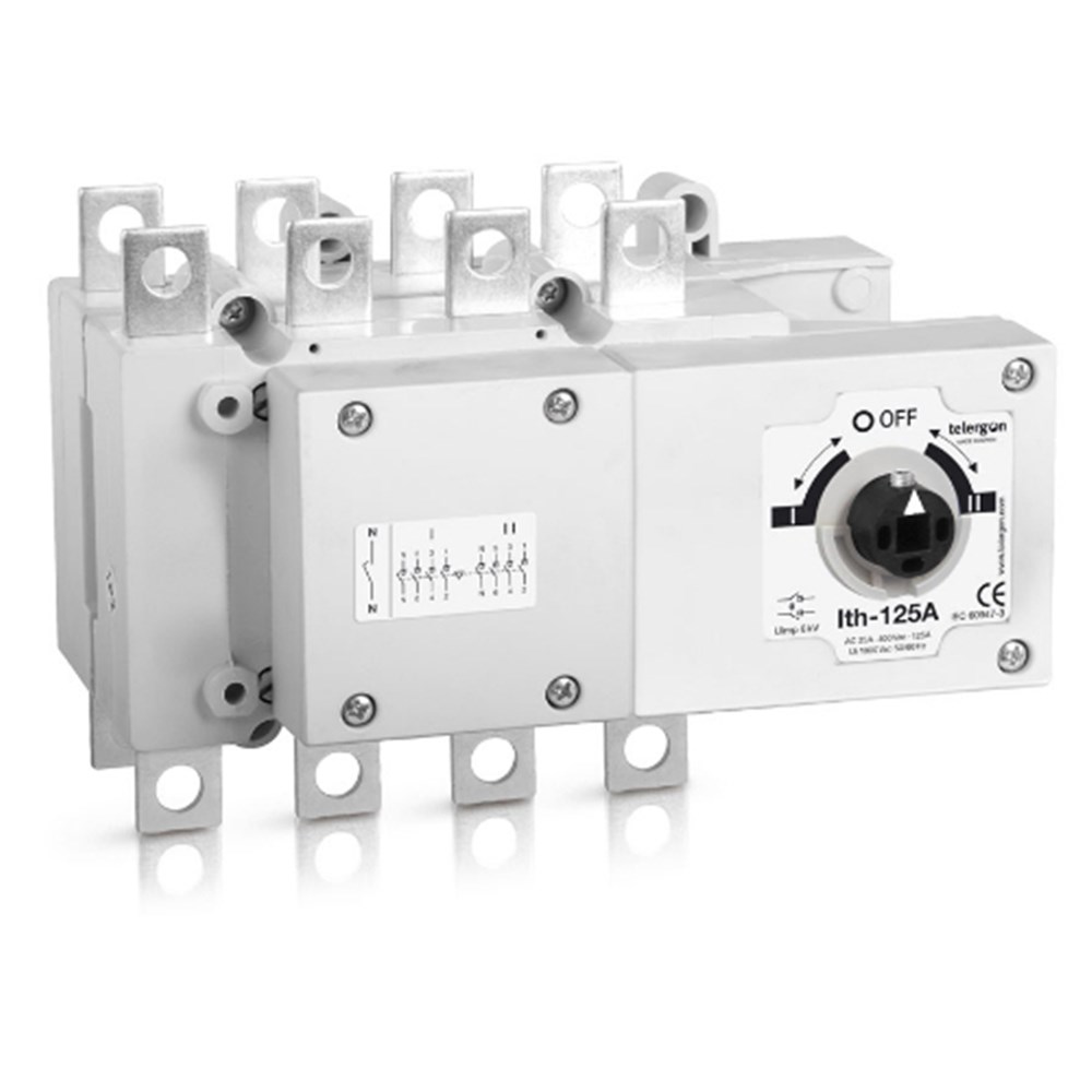 S5F01604P - CHANGE OVER SWITCH 160A 4P/4P PANEL MOUNT C/W GREY IP65 ...